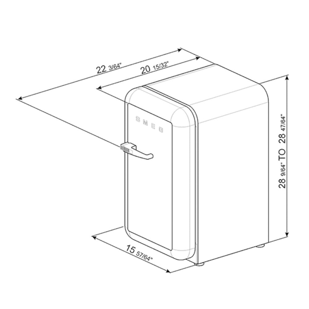Mini-Refrigerador Minibar 50’S Style | Color Crema - FAB5URCR3 - Smeg ...